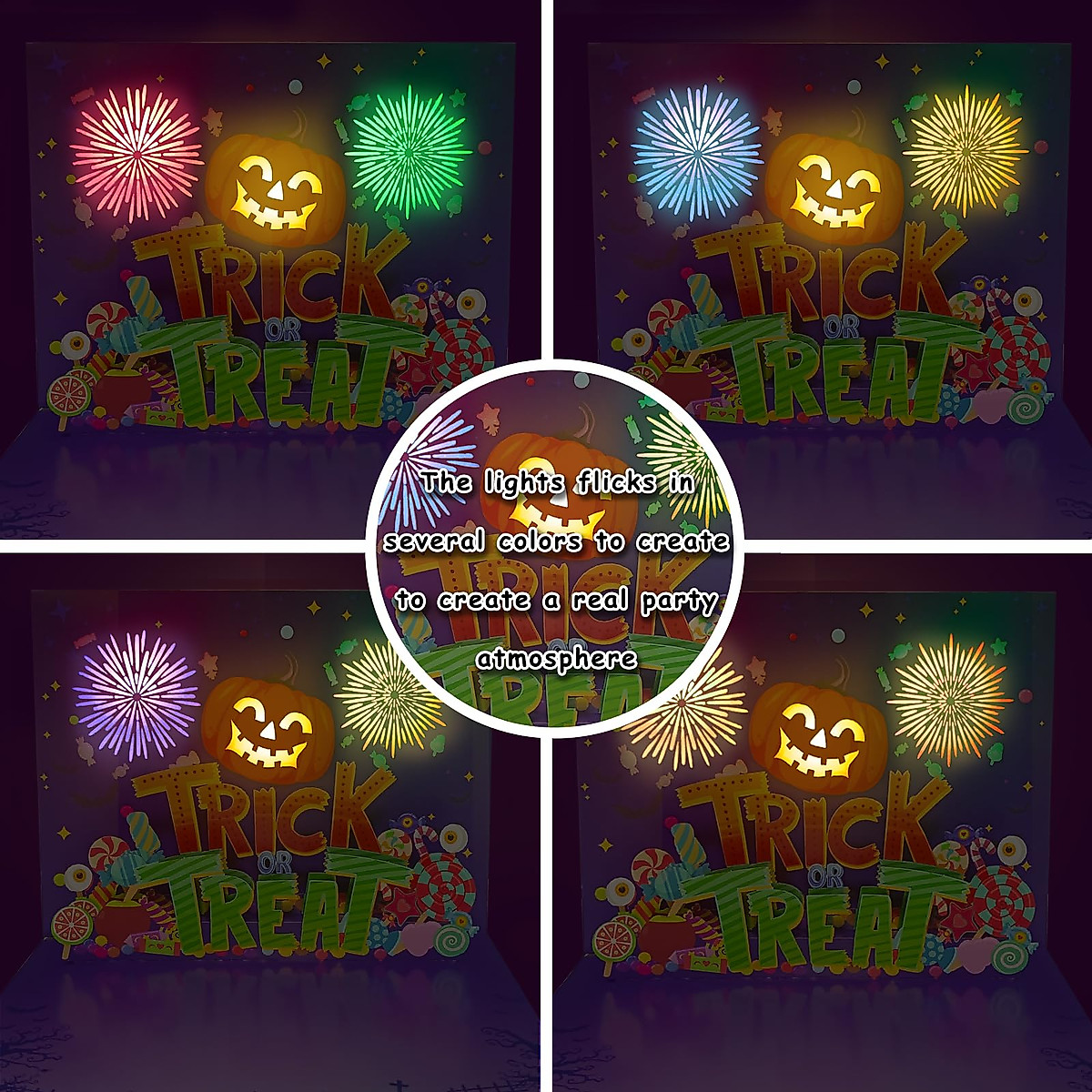 DTESL 3D Pop Up Trick Or Treat Pumpkin Halloween Card, with light and music, For Kids, Friend, Boyfriend, Girlfriend, Husband, Him, Women - Skull, Ghost, Envelope