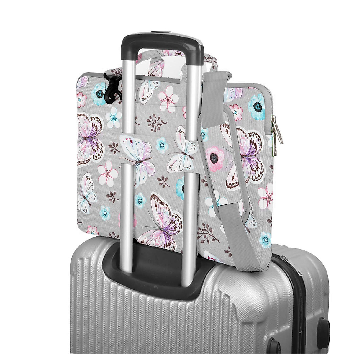 Laptop Shoulder Bag 13 13.3 14 Inch Case Compatible with MacBook Pro 14 2025-2021 M4/M3/M2/M1, Mac Air/pro 13-13.3 Inch and Most Popular 13-14 Notebooks,Spill-Resistant Briefcase,Butterfly