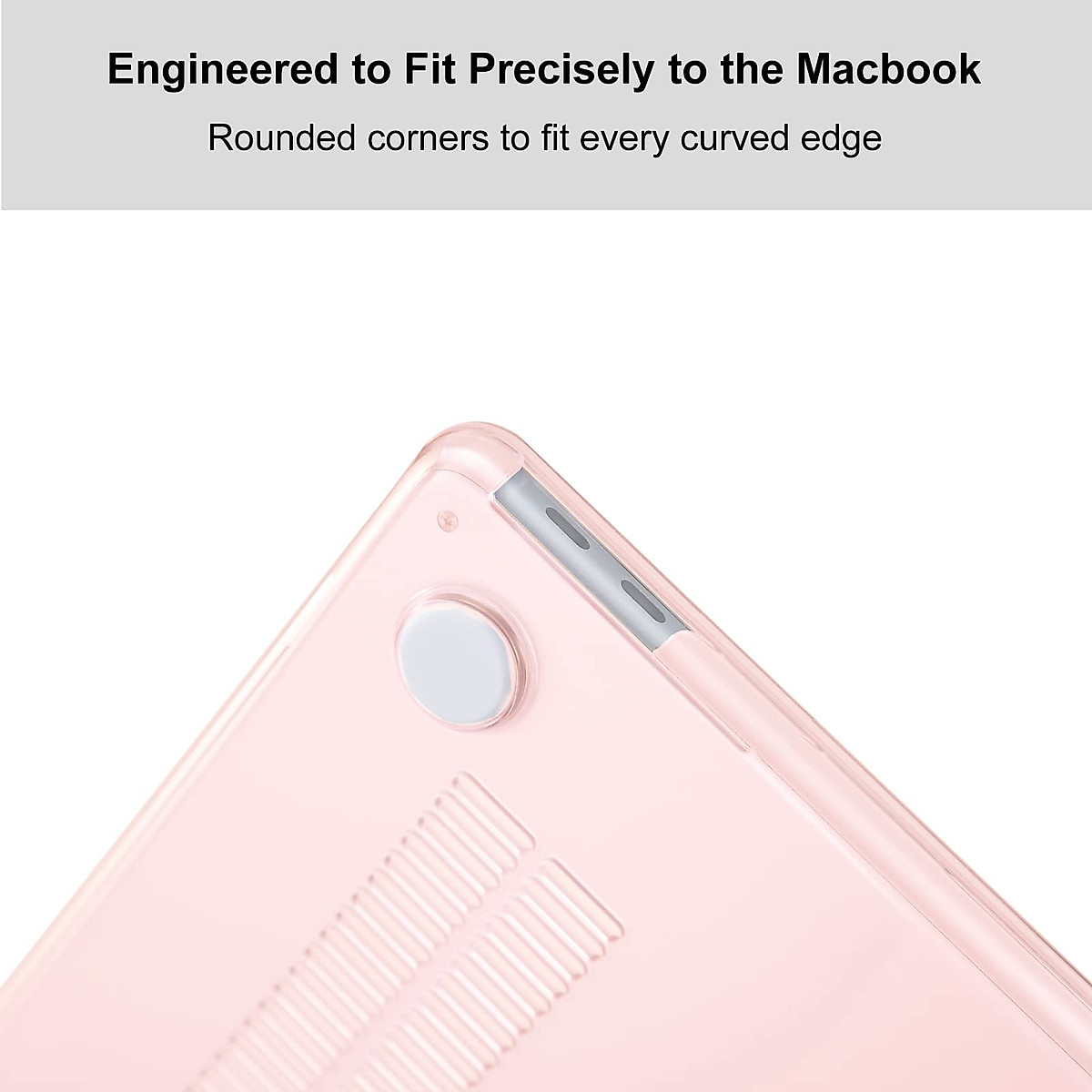 EooCoo Case Compatible with MacBook Air 13 inch 2022 2021-2018 M1 A2337 A2179 A1932 with Retina Display, Glossy Plastic Hard Shell, Keyboard Skin Cover, Screen Protector, Cute Pink