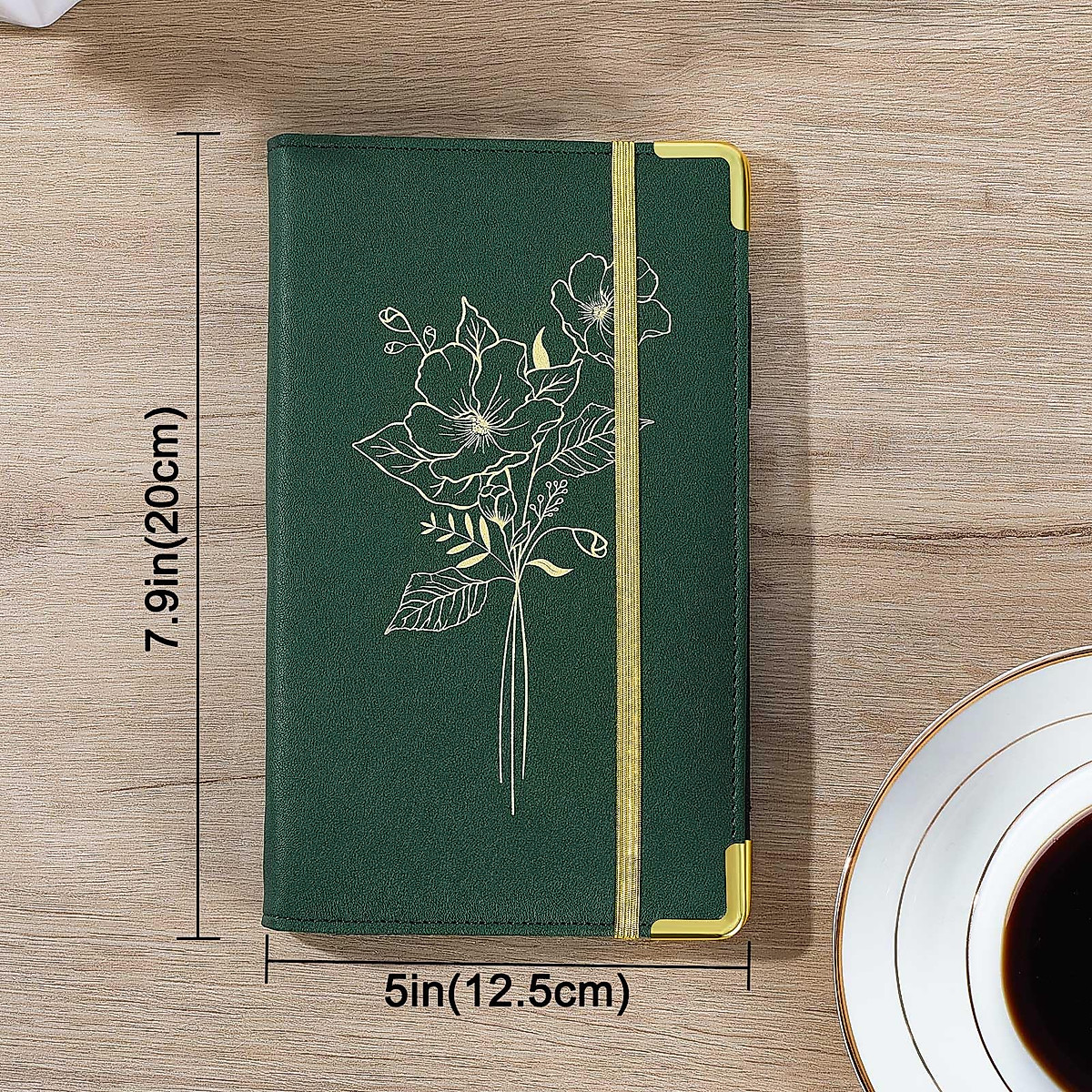 Lemmeko Server Books for Waitress, PU Leather Server Book with Zipper Pockets, Flower Pattern Waitress Book with Pen Holder Fit Server Apron Check Presenters for Restaurants