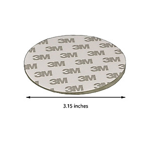 80mm(3.15") Circular Adhesive Plastic Disc/One Side Coated Stick Pad for Suction Cup Items,2pcs