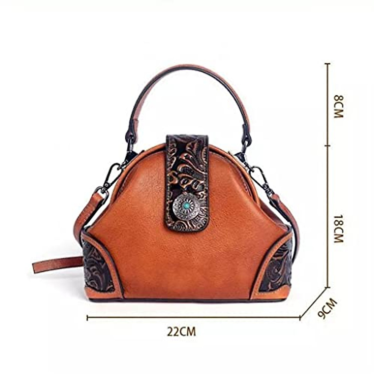 ZLXDP Women's Handbag Retro Women's Shoulder Messenger Bag Women's Hand-Embossed Multifunctional Handbag (Color : C, Size