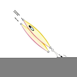 Daiwa SA-SK85G08 Metal Jig, Color: Zebra Orange, 3 Oz, 5/0 Hook Size