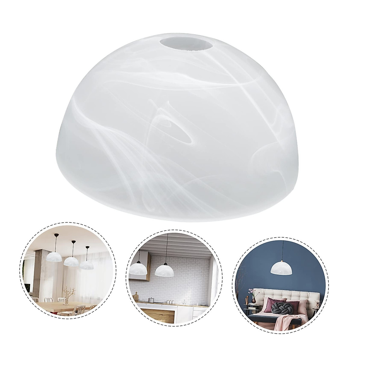 GARVALON Frosted Glass Lampshade Bell Lamp Shades Round Chandelier Fandelier Ceiling Fan Globe Lamp Shades Ceiling Lamp Shade Ceiling Fan Glass Bowl Replacement Household Lamp Shade Fixture