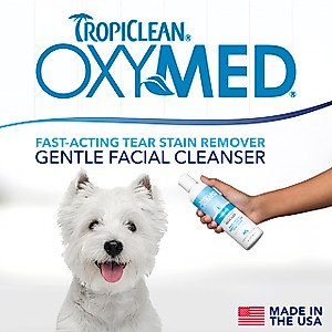 TropiClean Oxymed Tear Stain Remover for Dogs & Cats | Tearless Around The Eye Cleaner for Dogs & Cats 8 oz