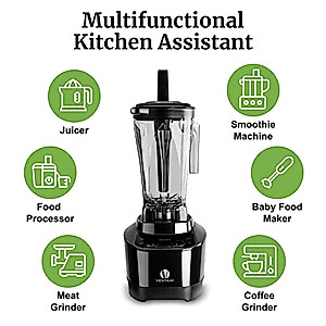 Ventray Blender Smoothie Maker 1500W 68 Oz Blender for Shakes and Smoothies Countertop Blender for Kitchen Professional Blender and Food Processor Combo with 6 Speed Settings 5 Programs