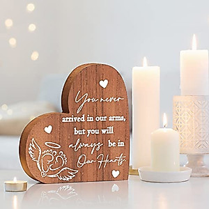 Luxekem Miscarriage Gifts for Mothers, Infant Loss Sympathy Gift, Loss of Baby Memorial, Angel Baby Heart Shaped Wood Sign, Pregnancy Loss Remembrance Bereavement Condolence