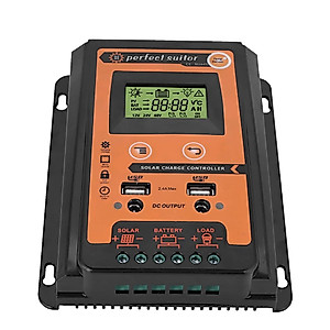 for Must controlador de carga Solar Senyar Solar Charge Controller, MPPT Solar Charge Controller Solar Panel Battery Regulator Dual USB LCD Display12V/24V 30A50A)(30A)