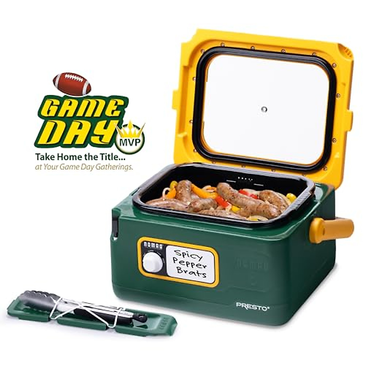 Presto 06019 8-Quart Nomad Traveling Slow Cooker, Locking Lid, Dry Erase Board, Green/Gold