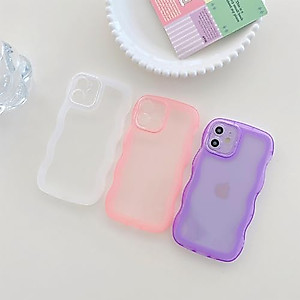 rafamau Curly Wave Frame Girl Case for iPhone 12 Mini, Cute Pretty Girly Phone Case for Teen Girls Women Aesthetic Soft Silicone Slim Fit Protective Cover 5.4-inch (Clear)