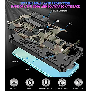 Samsung Galaxy A02S Phone Case,SZYZ Camouflage Sturdy Phone Case with Heavy Duty Shockproof Military Grade Anti-Fall Protection and Built-in Magnetic Cover for Samsung Galaxy A02S, MC Army Green