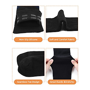 Women Non Slip Thigh High Socks Fashion Tube Stockings above Knee Cosplay Socks (One Size, A 1 Pack Black)