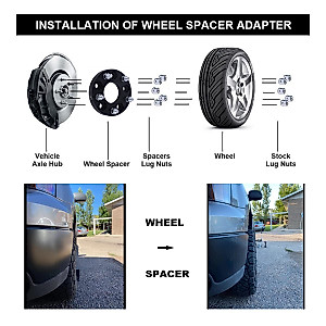 VLAOSCHI Black Forged 5x5 to 5x4.75 Wheel Adapters 1.25 Inch with 12x1.5 Studs Compatible with Chevy D-odge 5 Lug 5x127 to 5x120.65 for Caprice Impala Grand Caravan Journey Town Country - Pack of 4