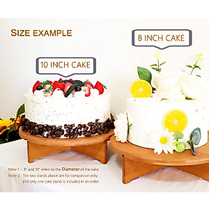 VSUINGO Bamboo Cake Stand, 12 Inch Round Cake Plate, Dessert Stand, Cupcake Stand with Detachable Base, Decorating Cake Holder