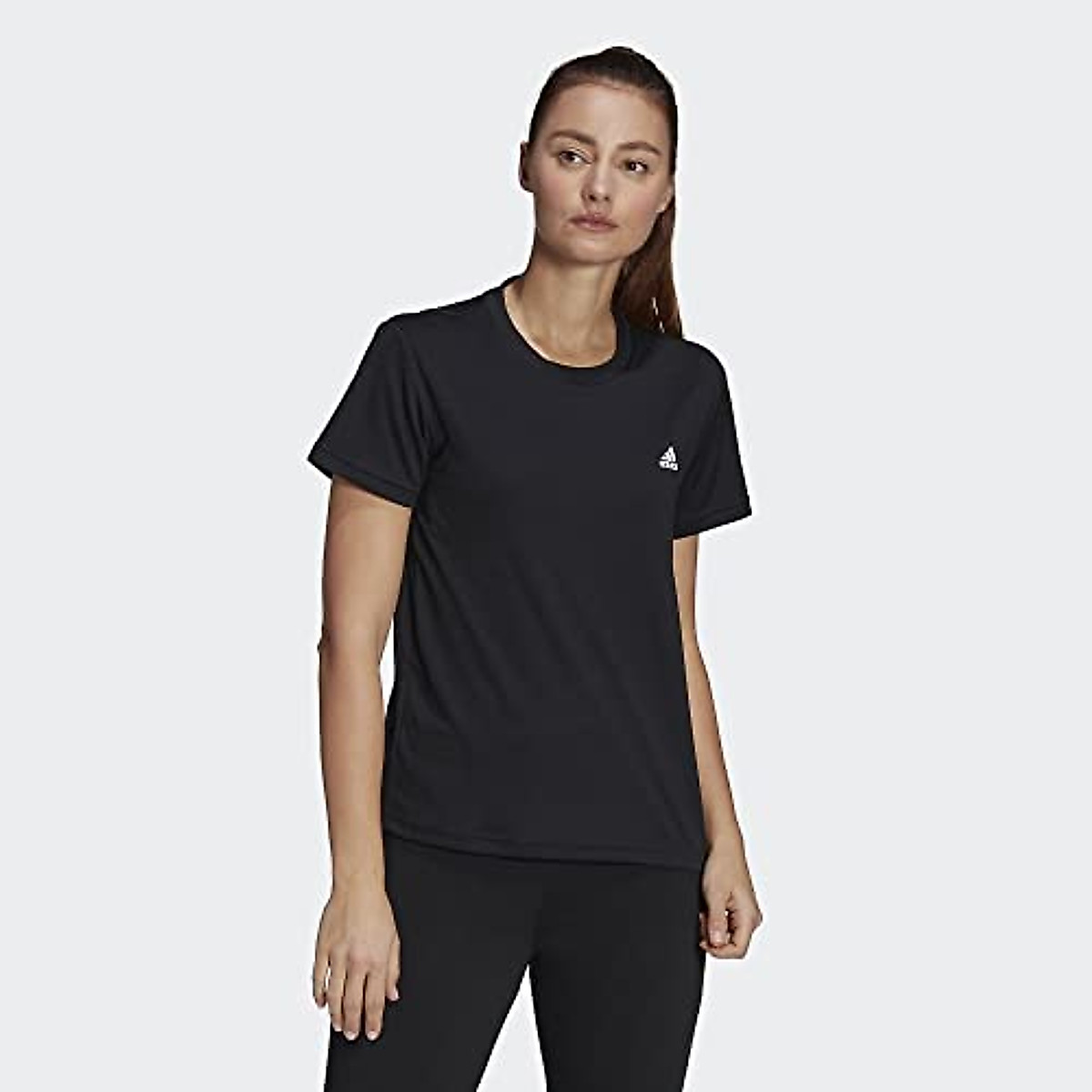 adidas womens Small Logo Tee Black/White Medium