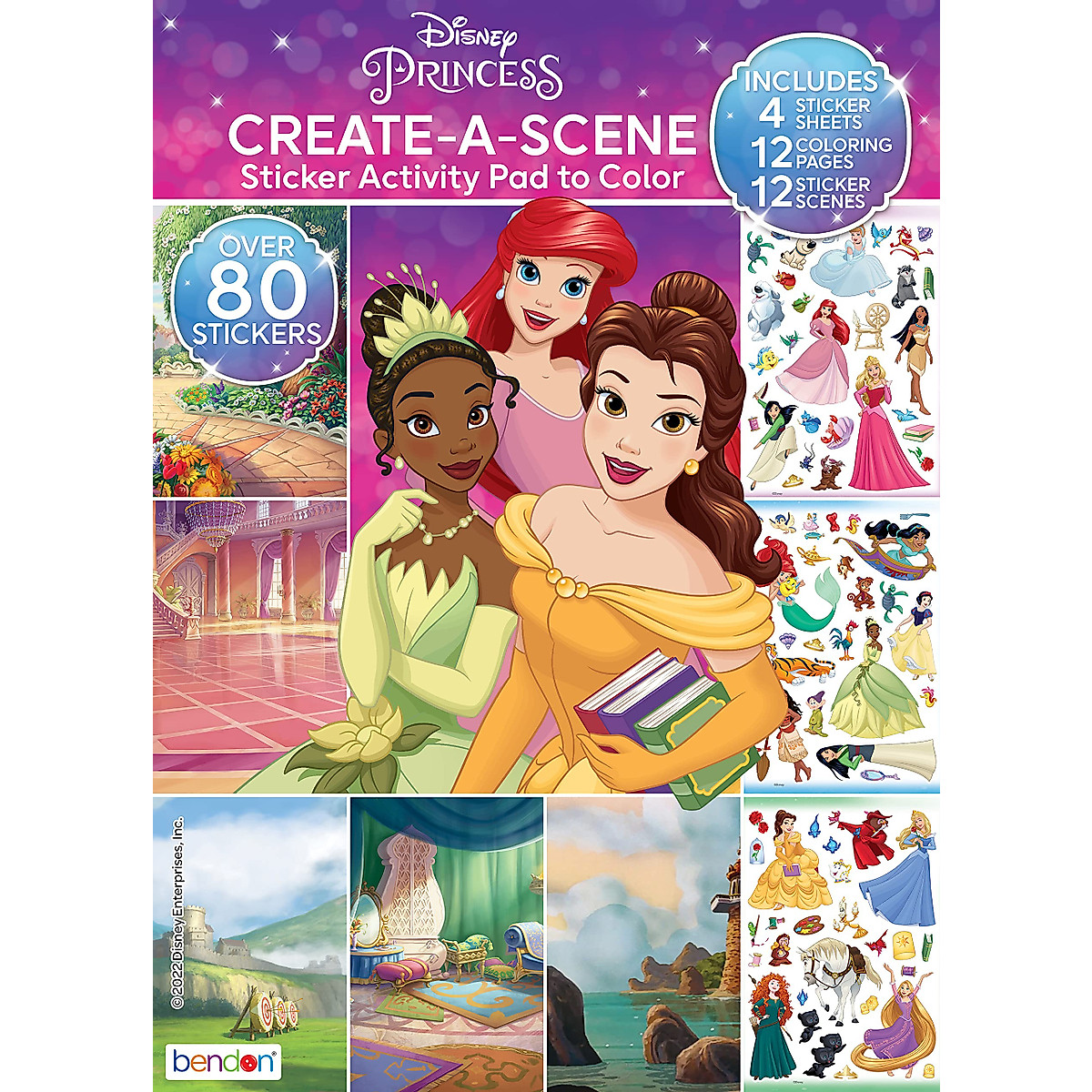 Disney Princess Create-A-Scene Over 80 Stickers Activity Pad to Color