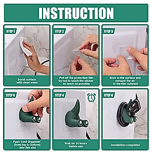 WooEver Cord Organizer for Kitchen Appliances, Dinosaur Tail Multifunction Adhesive Tidy Wrap Cord Holder Cable Organizer Hooks Holders for Kitchen Home Coffee Maker Air Fryer Blender, 2 Pack