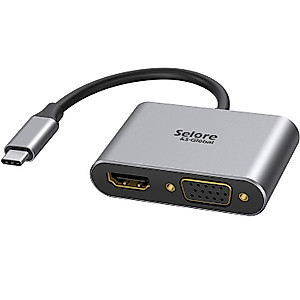 USB C Adapters with 2 * 10Gbps USB-C 3.1 GEN2 Port Hub + USB C to HDMI VGA Adapter