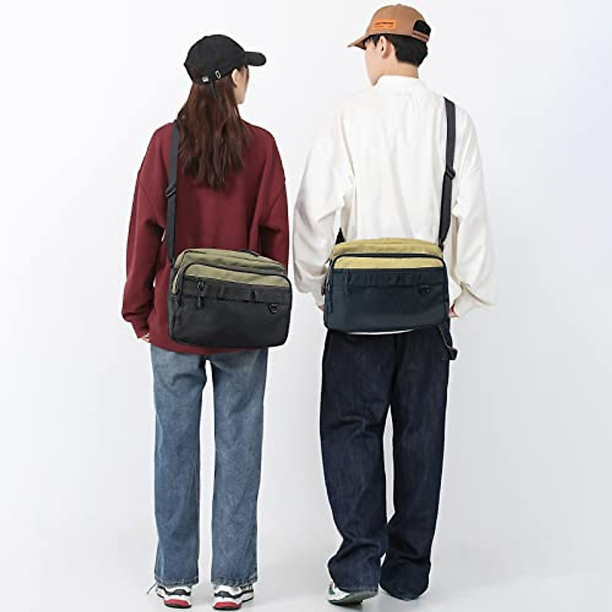 El-fmly Messenger Bag for Men Women, Multi-pocket Crossbody Shoulder Bag for Daily Use, Outdoor, Sports, Travel (Navy Blue)