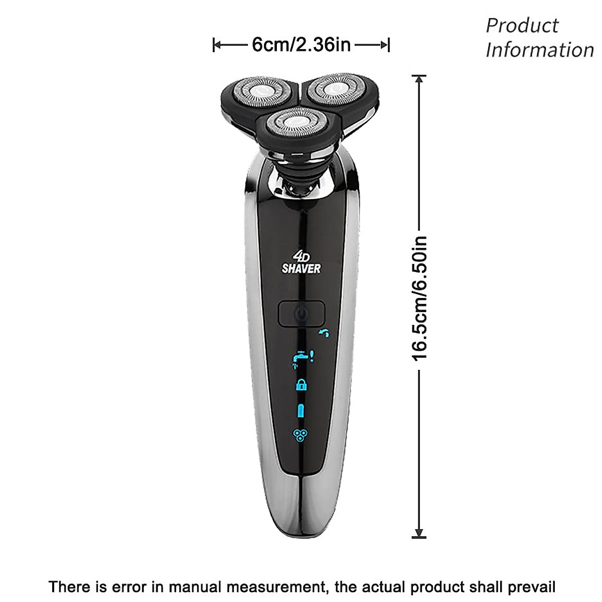 Electric Razor for Men, Wet Dry IPX7 Waterproof, 4 in 1 Rotary Shavers Beard Nose Mustache Trimmer Face Cleaning Brush