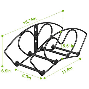 VyGrow Hose Holder Wall Mount, Heavy Duty Garden Hose Holder, Solid Metal Hose Hanger Holds Up to 150ft, Decorative Water Hose Holder for Outside Yard, Garden Hose Storage Hose Reel, Black