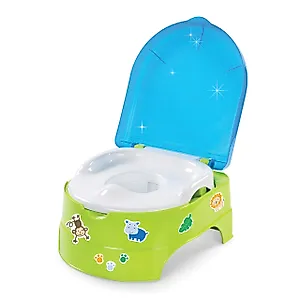 Summer Infant My Fun Potty, Neutral – 3-Stage Potty Training Toilet – Includes Colorful Stickers, Removable Training Seat, Non-Slip Rubber Feet, and Ability to Convert into Stepstool