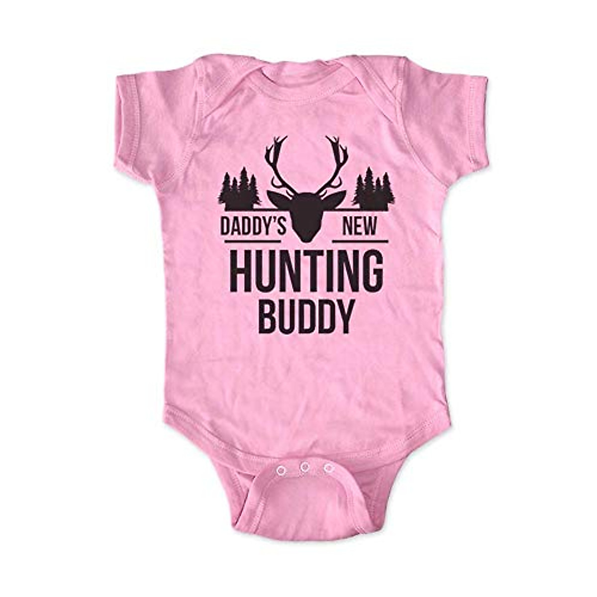 cute & funny Daddy's New Hunting Buddy - Baby one Piece Bodysuit (6 Months Bodysuit, Pink)