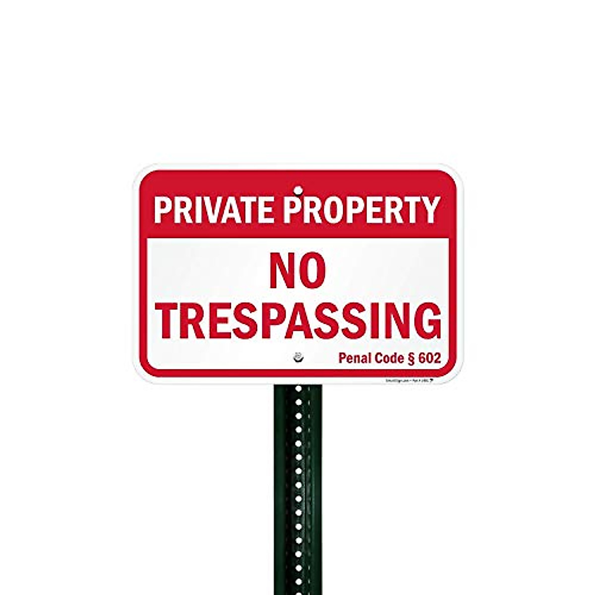 SmartSign 12 x 18 inch “Private Property - No Trespassing” Official California State Metal Sign, 63 mil Laminated Rustproof Aluminum, Red and White
