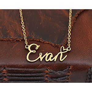Cobi Name Necklace Name Plate Necklace Name Tag Necklace in Rose Gold