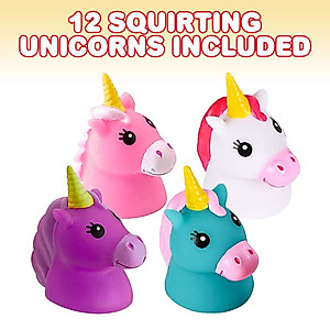 ArtCreativity Unicorn Water Squirt Toys for Kids, Pack of 12, Unicorn Birthday Party Favors, Bath Tub and Pool Toys for Children, Safe and Durable Squirters, Goodie Bag Stuffers