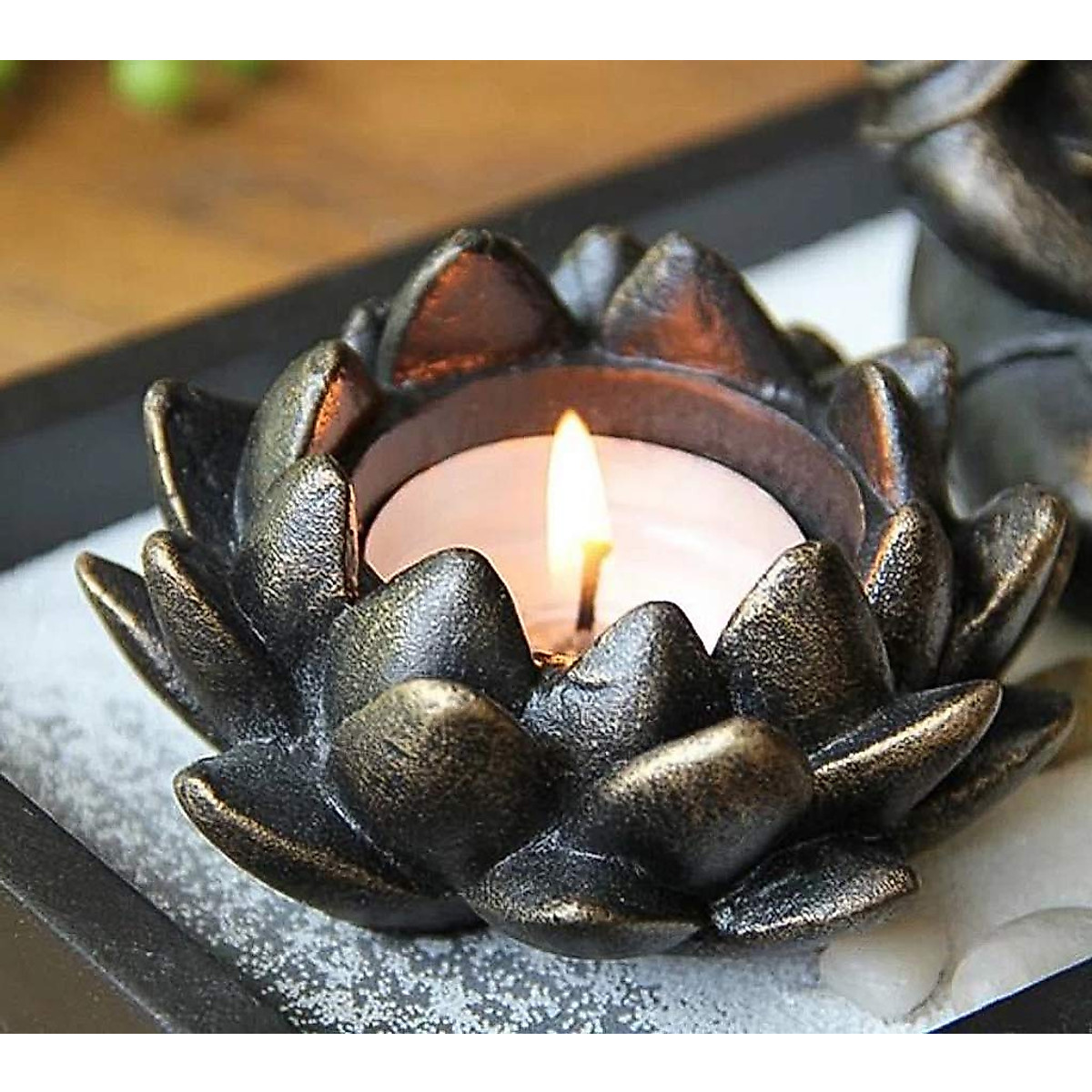 Royal Brands’ Zen Garden with Buddha, Rake, Tea Light Candle and Incense Holder - Peace and Tranquility (14.5"x5"x7")