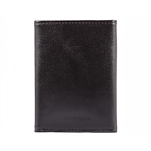 Big Skinny Men's RFID Blocking Tri-Fold Leather Slim Wallet, Holds Up to 25 Cards, Black
