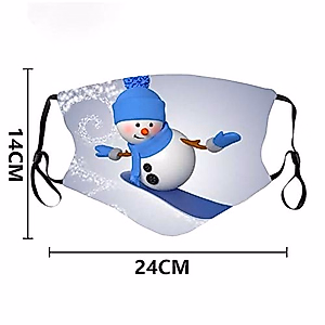 PENATE Adult Outdoor Cute Christmas Snowman Printing Adjustable Rope Washable Resue Facemasks Ship from U.S.