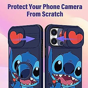 oqpa for iPhone 13 Pro Max Phone Case Cute Cartoon Phone Case for Women Girly Girl Cool Kawaii Funny 13 ProMax Case with Camera Cover+Ring Holder for Apple iPhone 13 Pro Max 6.7'', Heart Shidi