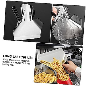 ULTECHNOVO 1pc Packing Shovel Chips Stainless Steel Funnel Stainless Steel Scoop Stainless Steel Kitchen Scoop Stainless Steel Popcorn Scoop Stainless Steel Flour Shovel Commercial
