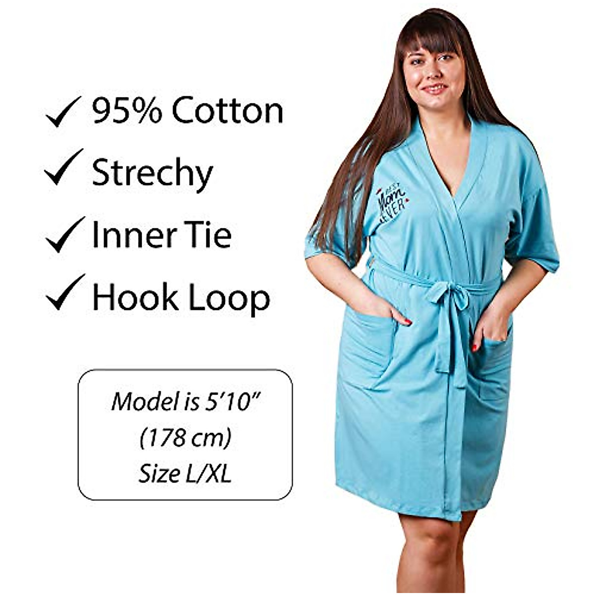 Life of Joy Matching Mommy Labor Delivery Robe, Swaddle, Hat Complete Set (as1, alpha, s, m, regular, regular, Mint)