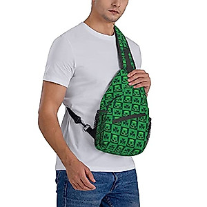 MANQINF St. Patrick's Day Sling Bag Crossbody Backpack for Men Women Lucky Shamrocks Sling Backpack Hiking Daypack
