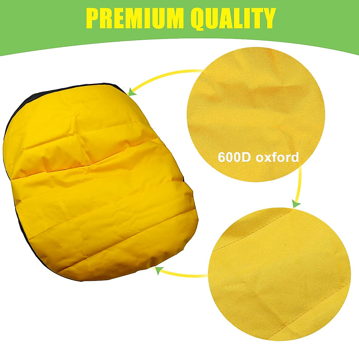 Seat Cover for John Deere Seat Replacement Parts, Seat Cover for Mower, Riding Lawn Mower Seat Cover,Seat Cushion Fits Seat up to 18" High, 600D Fabric