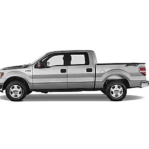 Black Sport 4x4 Bedside Decals: Fits 2017-2019 Ford Trucks 2 Decals Included Air Release Vinyl