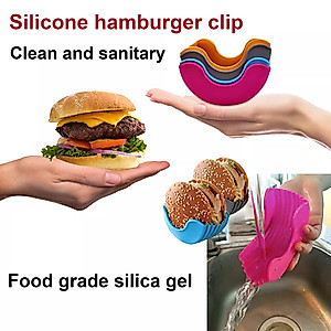 Burger Holder Take It 4 Pack Retractile Retractable Reusable Hamburger Sandwich Burger Holders | Hygienic Silicone Holder | No Mess Container | Burger Holder