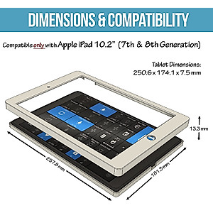 Smart Home Mount Wall Mount Kit for Apple iPad 10.2 inch Tablet (7th / 8th Gen) - White