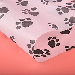 Berolle 30 Sheets Paw Print Tissue Paper Gift Wrapping Tissue Paper for Weddings Birthday Party Baby Showers DIY Crafts