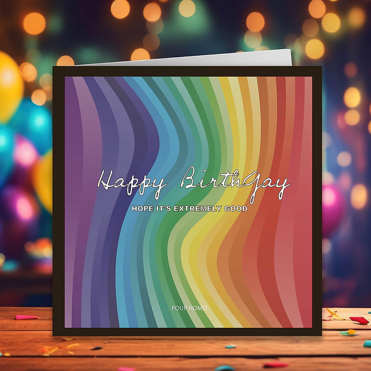 Cult Kitty - Pour Homo - LGBTQ Greeting Card - Gay Birthday Card - Gay Man Birthday - Lesbian Birthday Card - Gay Friend Card - Pride Birthday Card - Non-Binary Coming Out - LGBT Woman Birthday