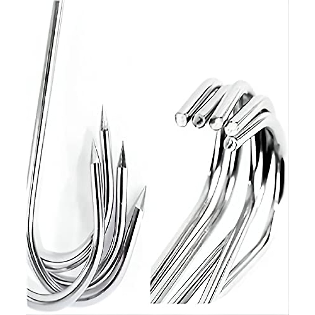 jeoyswe Meat Hook (4inch 4mm) Smoker Hooks Stainless Steel 304, Meat Hooks Processing for Sausage, Beef ,Bacon, Poultry, Deer, Moose