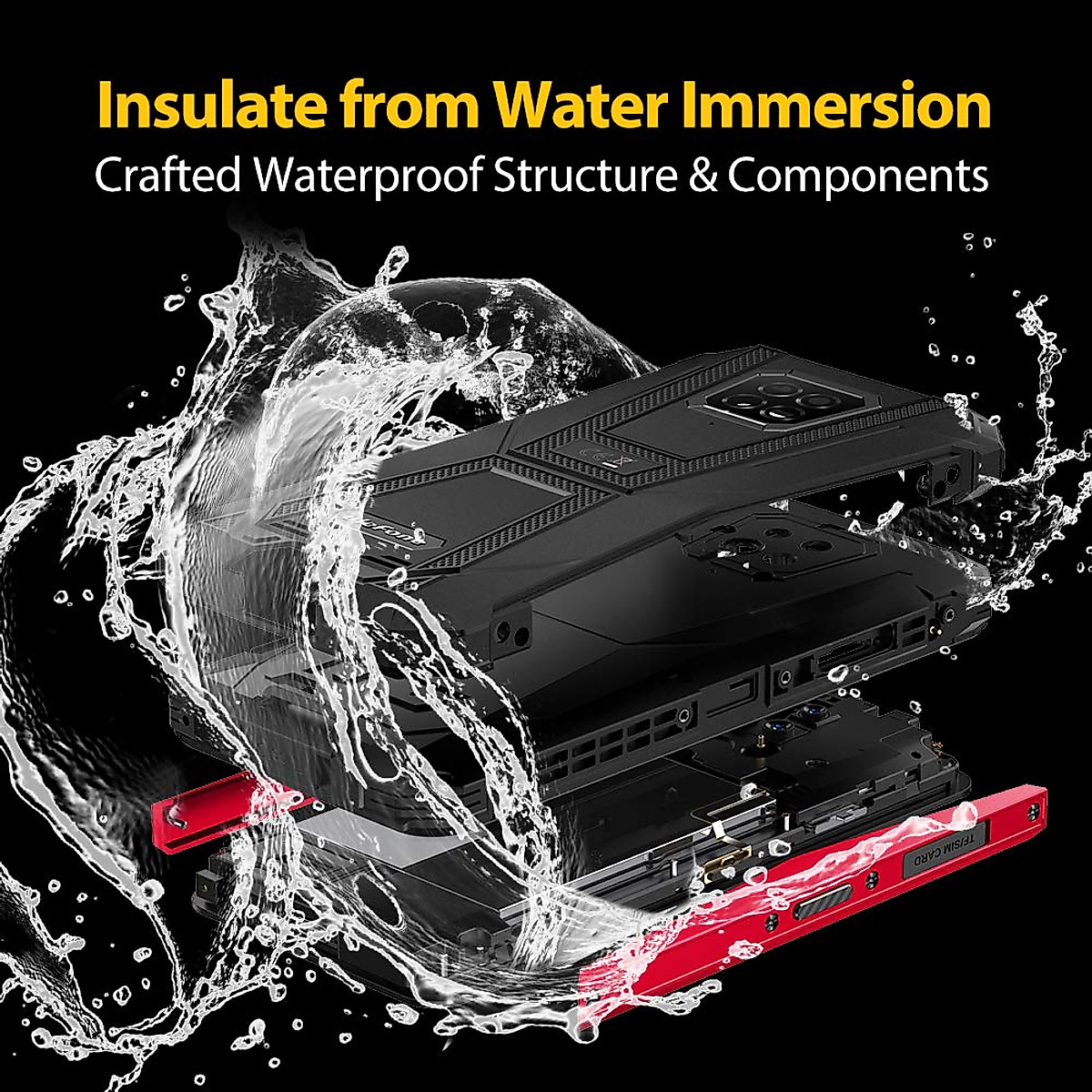 Ulefone Armor 8 Rugged Cell Phones Unlocked, Waterproof Phone 4GB RAM 64GB ROM 256GB Expansion, 16MP+5MP+2MP Camera, Android 11 Octa-core, 6.1 inch Display, NFC, OTG, GPS, 5G WiFi, Global Version, Red