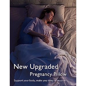 Momcozy Pregnancy Pillows, Original F Shaped Maternity Pillow for Pregnant Women with Adjustable Wedge Pillow, Full Body Support Pregnancy Pillows for Side Sleeping with Velvet Cover, Grey