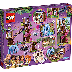 LEGO Friends Jungle Rescue Base 41424 Building Toy for Kids, Animal Rescue Kit That Includes a Jungle Tree House and 2 Elephant Figures for Adventure Fun (648 Pieces)