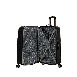 Rockland Melbourne Hardside Expandable Spinner Wheel Luggage, Black, Checked-Large 28-Inch