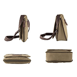 Sechunk Small Vintage Canvas Messenger Cross body bag Shoulder bag (Grey, small)