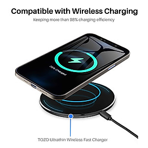 TOZO Compatible for iPhone 12 Case and Compatible for iPhone 12 Pro Case 6.1 inch Hard 0.35mm World's Thinnest Protect Shell Semi Transparent Light Weight Thin Cover Matte Finish Black